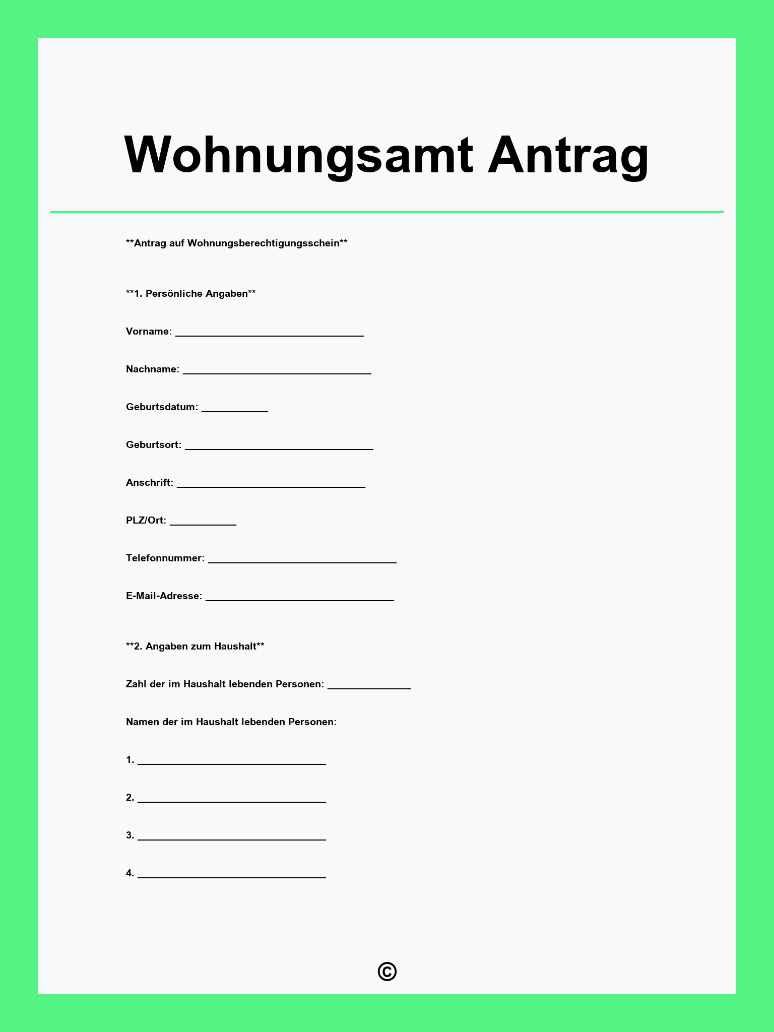 Wohnungsamt Antrag